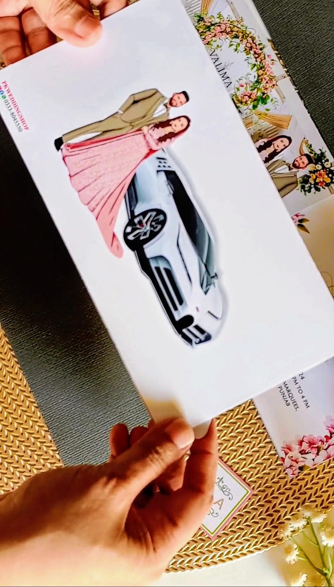 Sliding Invitation Card | Pull Invitation Card | Scroll Invitation Card ...