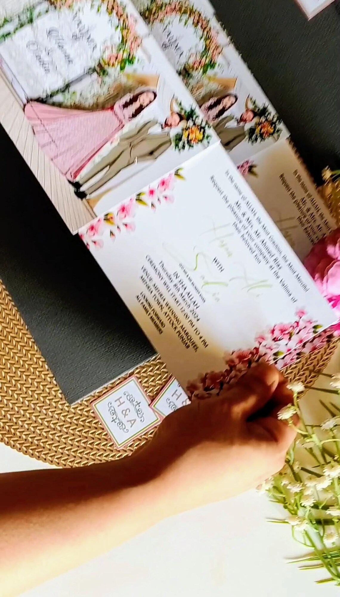 Sliding Invitation Card | Pull Invitation Card | Scroll Invitation Card ...