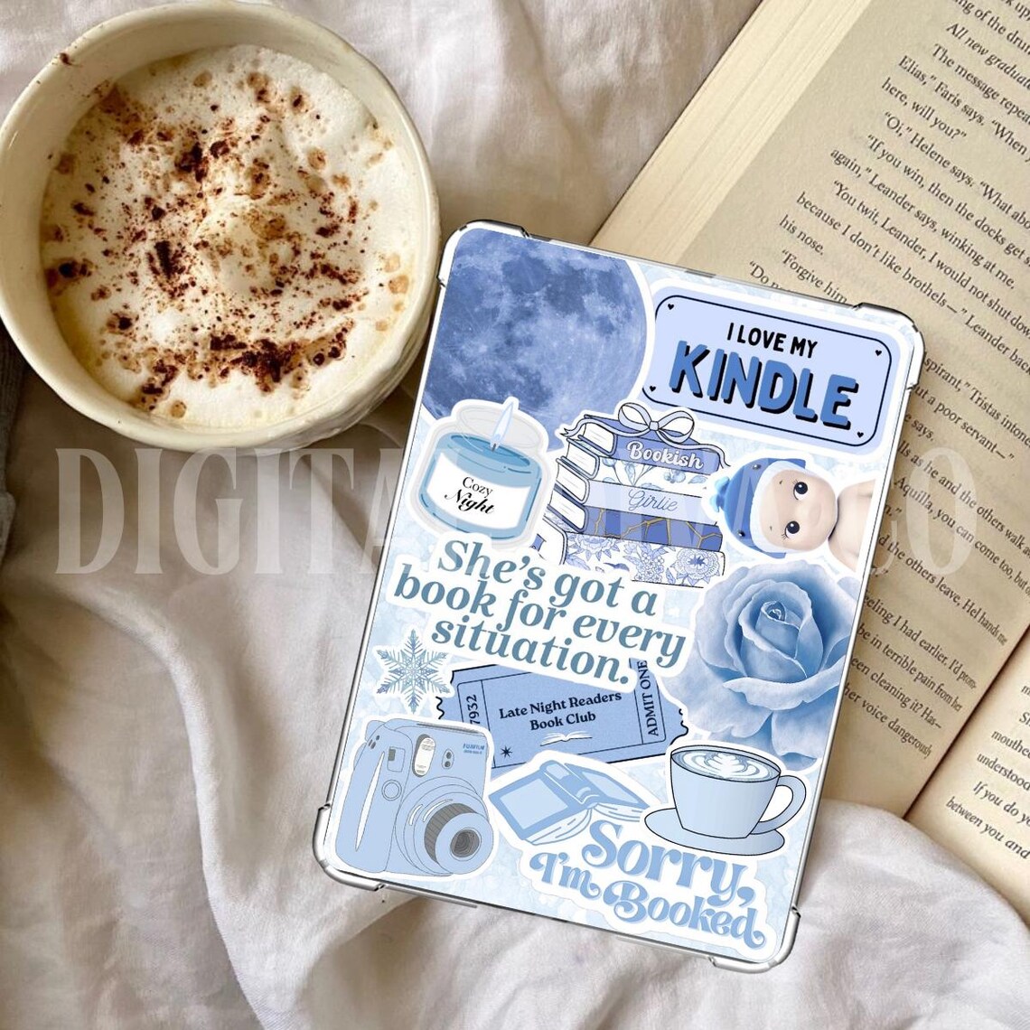 Coquette Blue Kindle Insert | Trendy Bookish Inspired | Digital ...