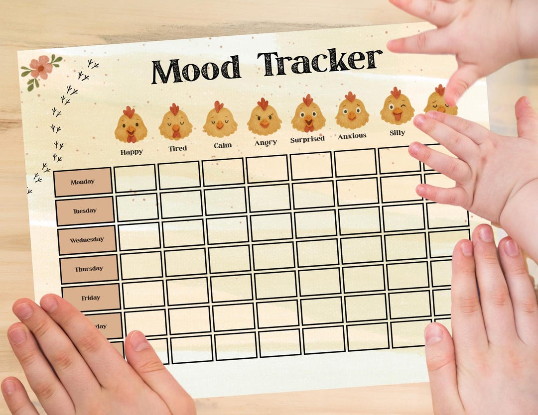 Printable Mood Tracker for Kids | Cute Chicken Feelings Chart ...