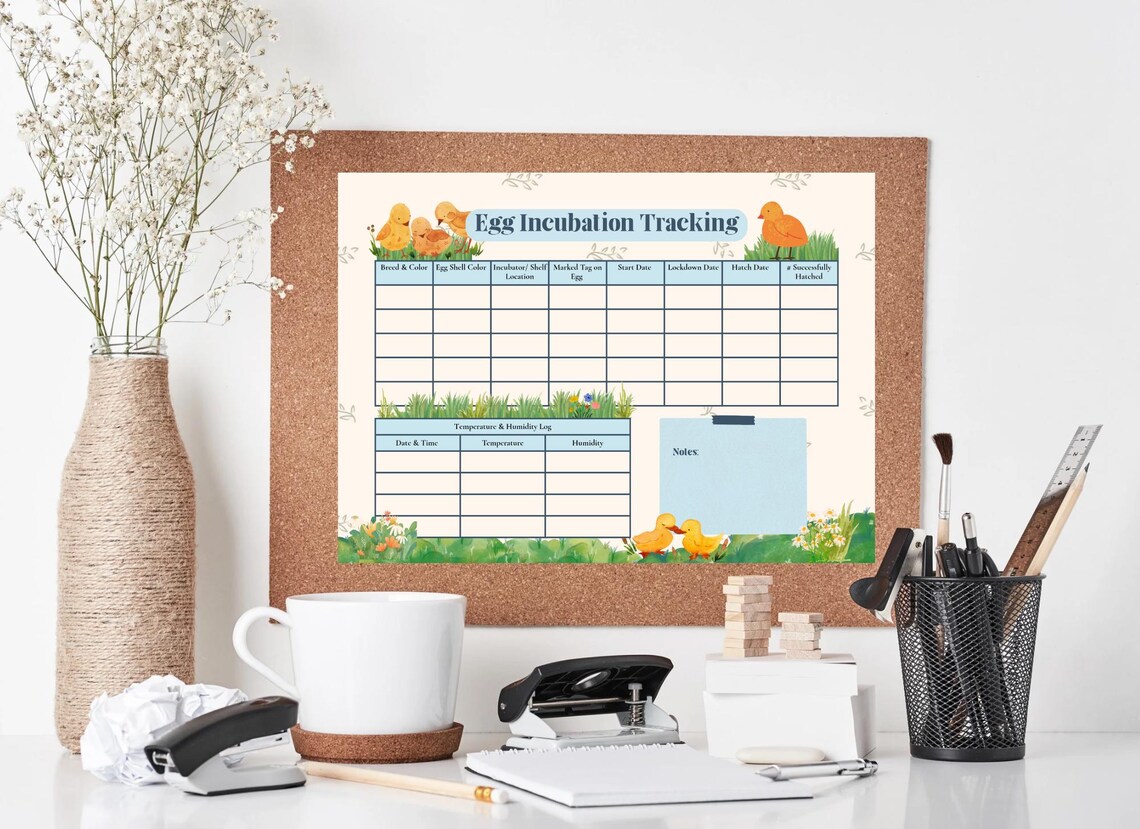 Egg Incubation Tracker Printable | Chicken Hatch Log (digital Download ...