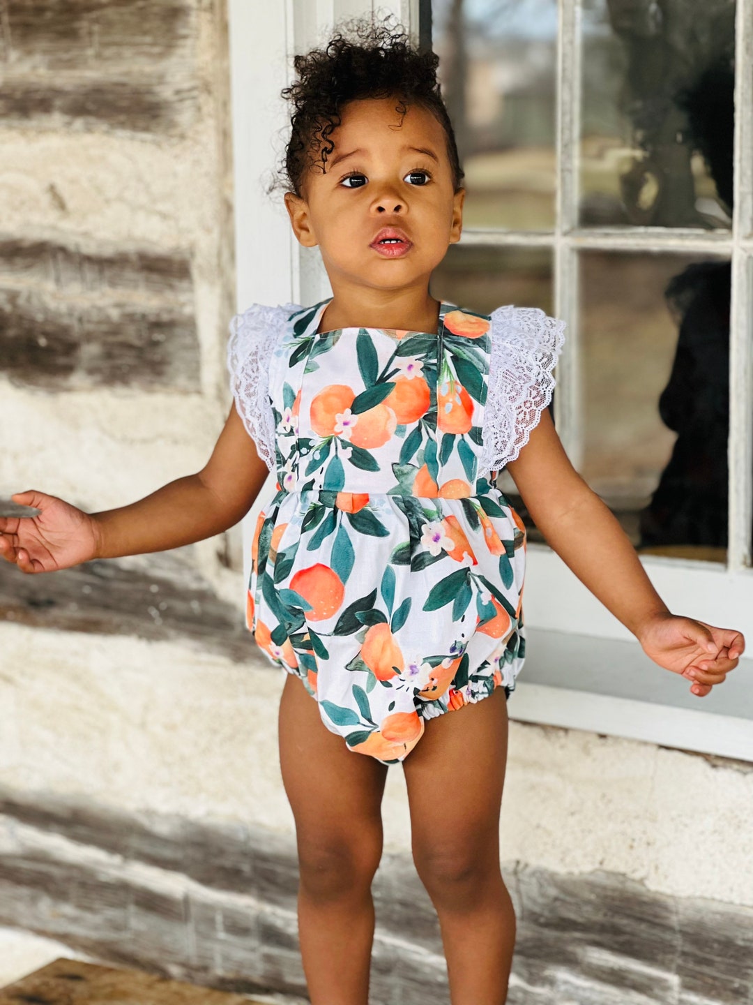 Summer Oranges Romper, Spring Romper, Fruit Gifts,infant Romper, Fruit ...