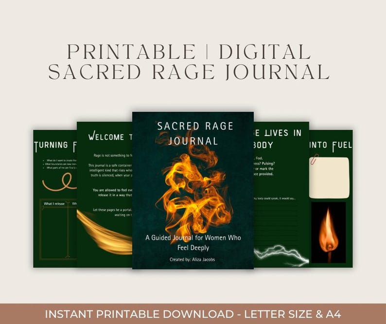 Sacred Rage Journal | Printable Healing Journal | Digital Download ...