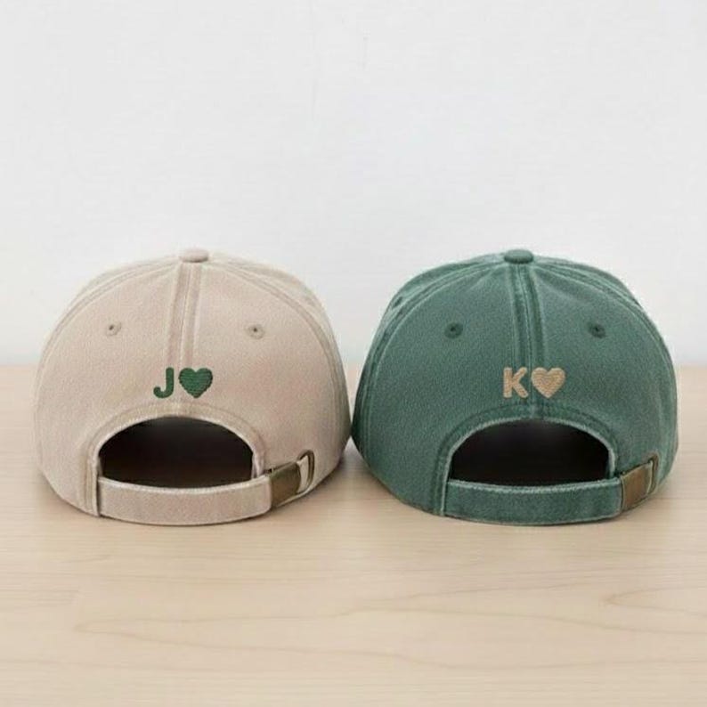 Custom Couple Embroidered Hat, Heart and Puzzle Piece Embroidered Cap ...