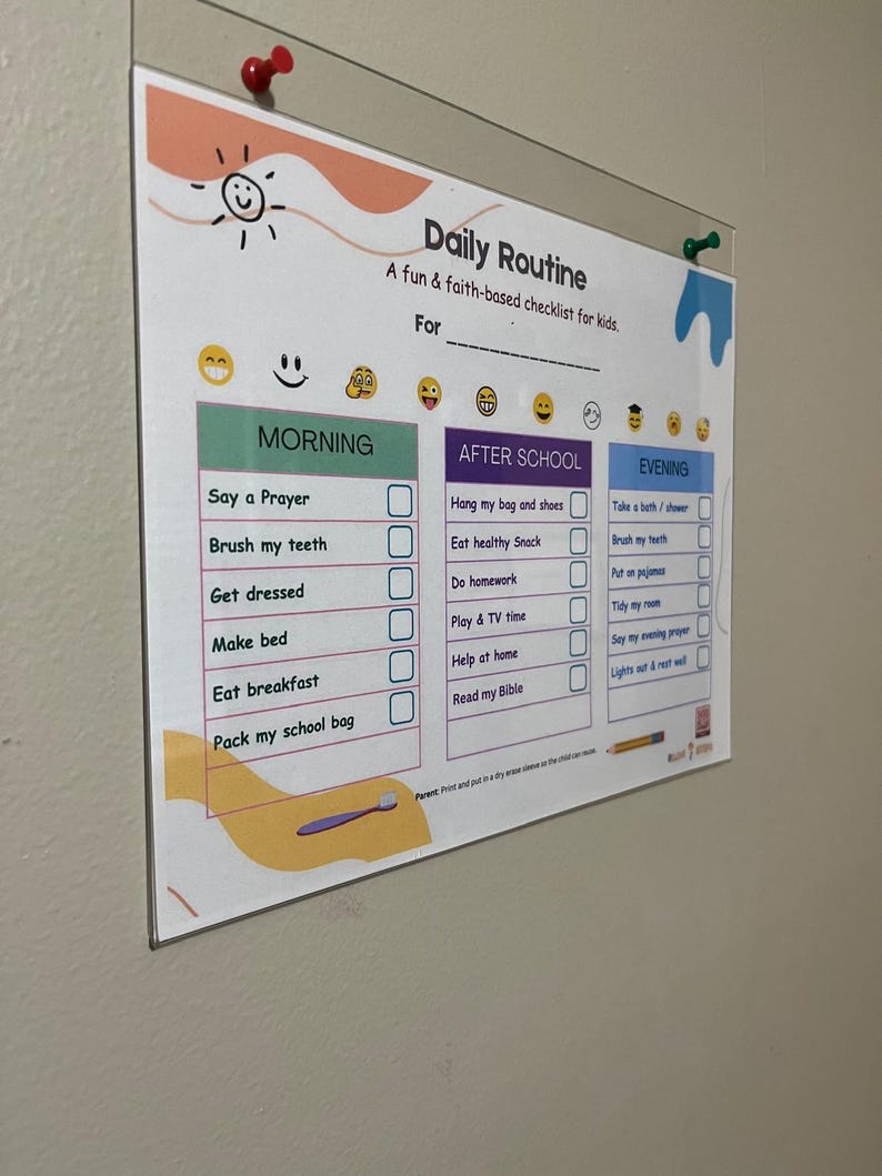 Christian Kids Daily Routine Chart: Faith-based Checklist (PDF) - Etsy