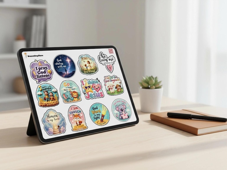 Christian Kids Sticker Sheet: Bible Verse Stickers (digital Download ...