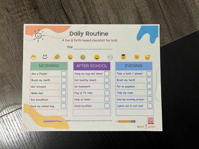 Christian Kids Daily Routine Chart: Faith-based Checklist (PDF) - Etsy