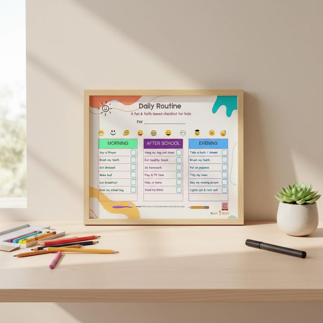 Christian Kids Daily Routine Chart: Faith-based Checklist (PDF) - Etsy