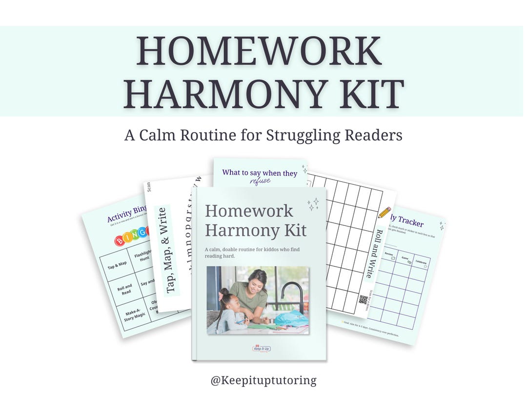 Homework Harmony Kit | Homework Routine for Struggling Readers ...