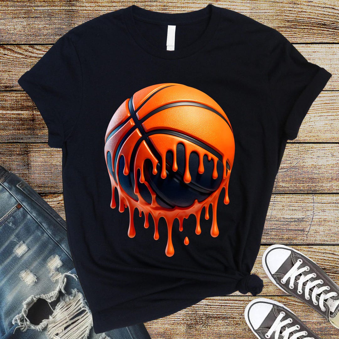 Retro Basketball Ice Cream Drip Png: Basketball Season Png, Basketball ...