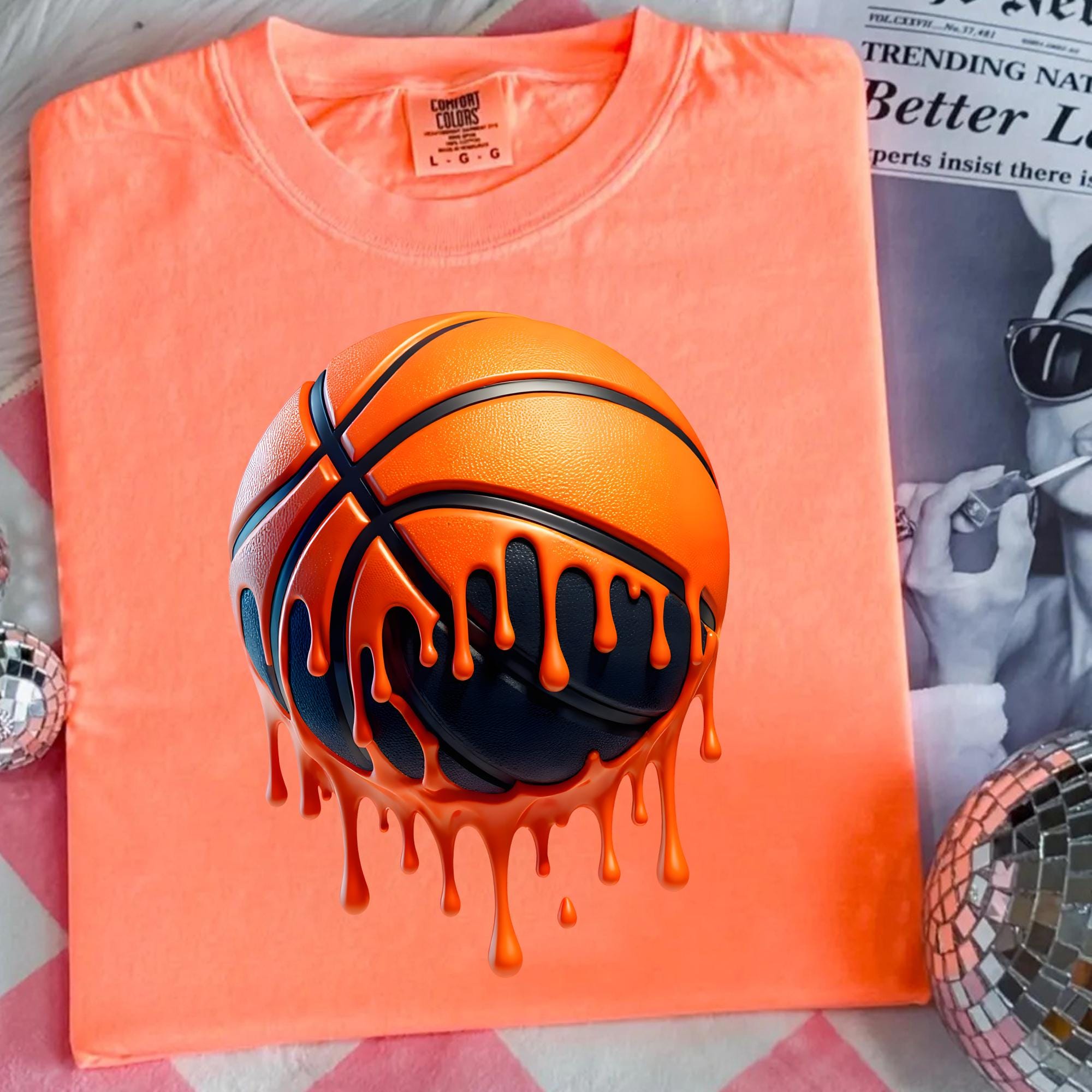 Retro Basketball Ice Cream Drip Png: Basketball Season Png, Basketball ...