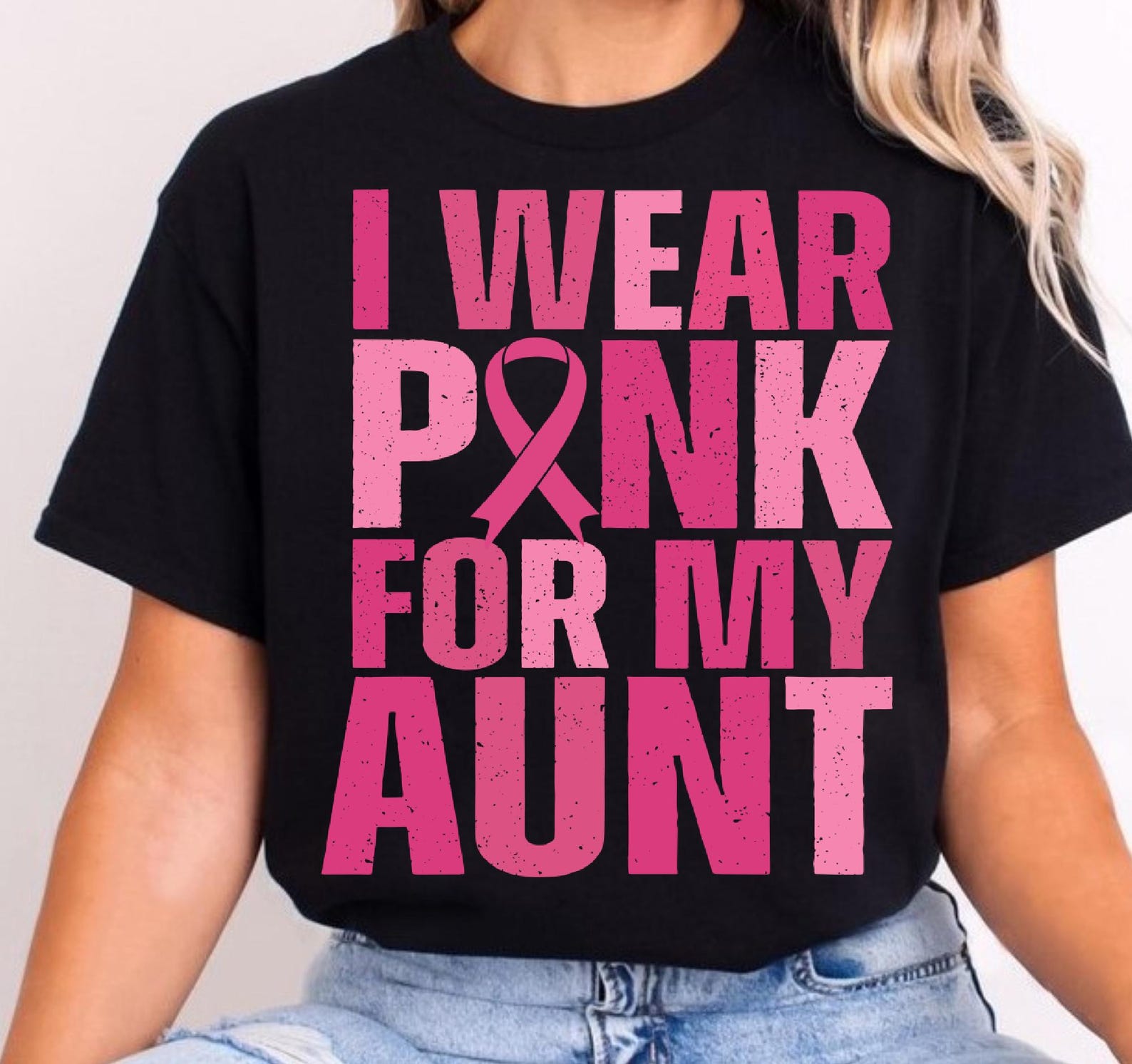 Retro Preppy Wear Pink for My Family Png: Breast Cancer Png, Cancer ...
