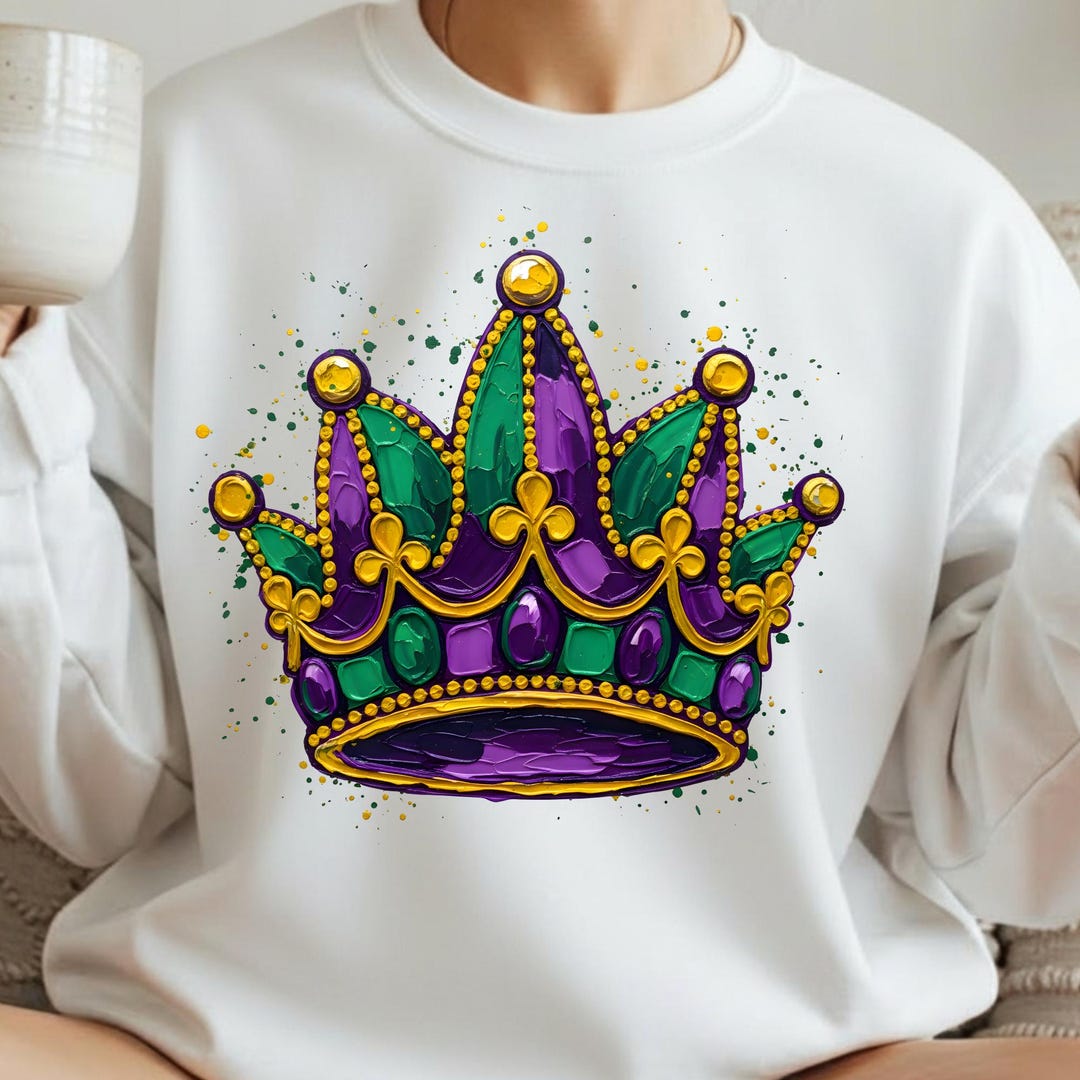 Mardi Gras Brushstroke Crown PNG: Hand Painted Crown, Colorful Festive ...