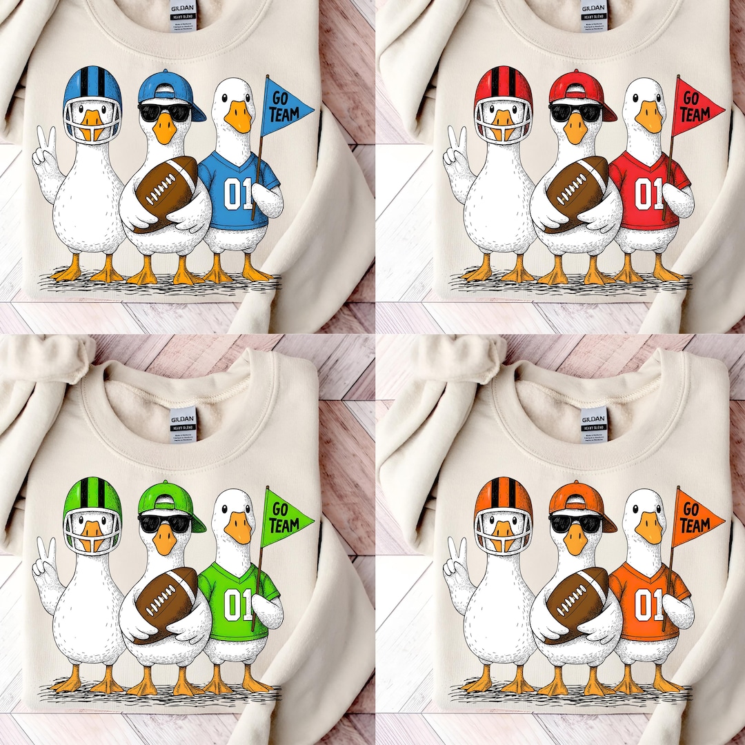 Funny Goose Football PNG for Fall Game Days, Retro American Football ...