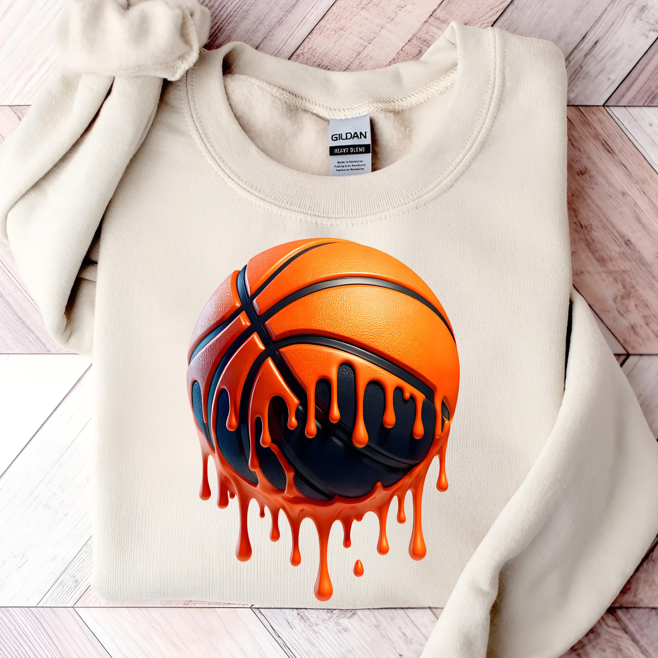 Retro Basketball Ice Cream Drip Png: Basketball Season Png, Basketball ...