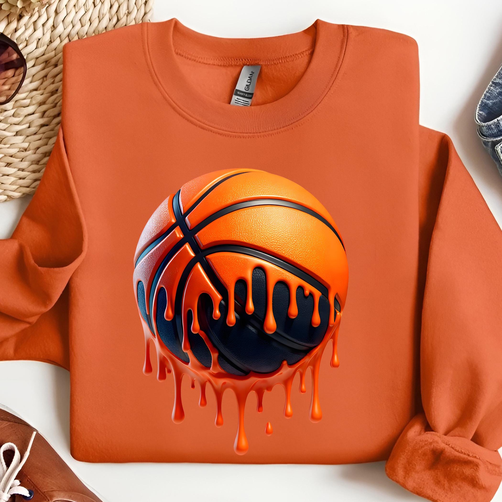 Retro Basketball Ice Cream Drip Png: Basketball Season Png, Basketball ...