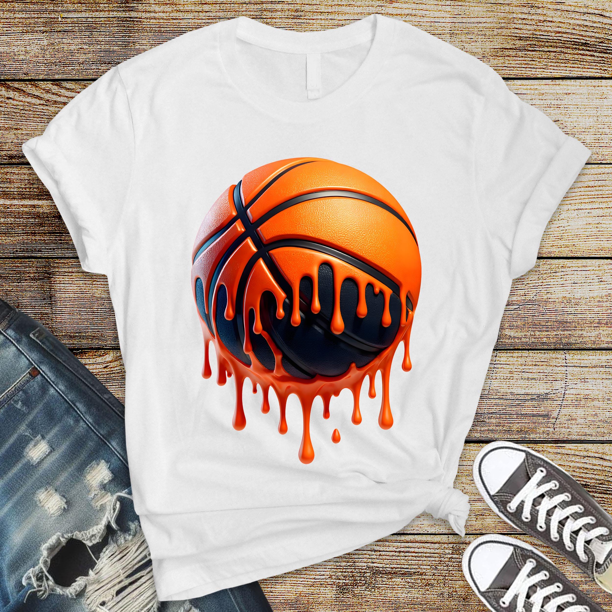 Retro Basketball Ice Cream Drip Png: Basketball Season Png, Basketball ...