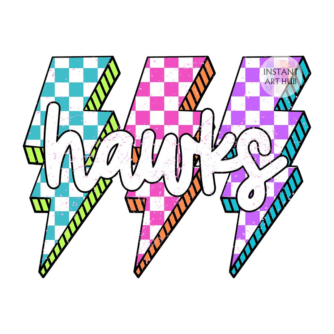 Hawks Png: Checkered Png, Retro Hawks Sublimation, Game Day Png, Hawks ...