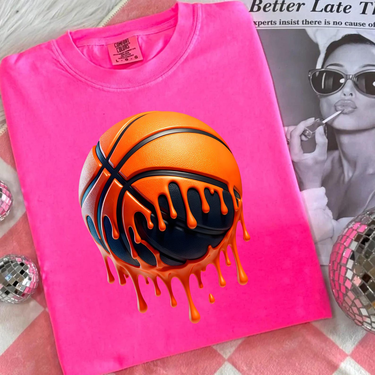 Retro Basketball Ice Cream Drip Png: Basketball Season Png, Basketball ...