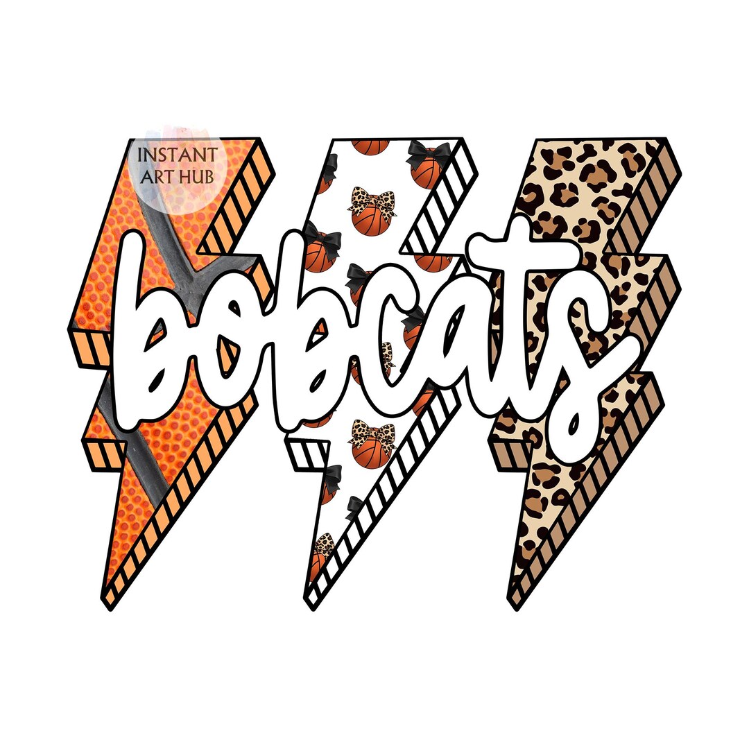 Bobcats Basketball PNG: Checkered Sports Team Mascot, Retro Bobcats ...