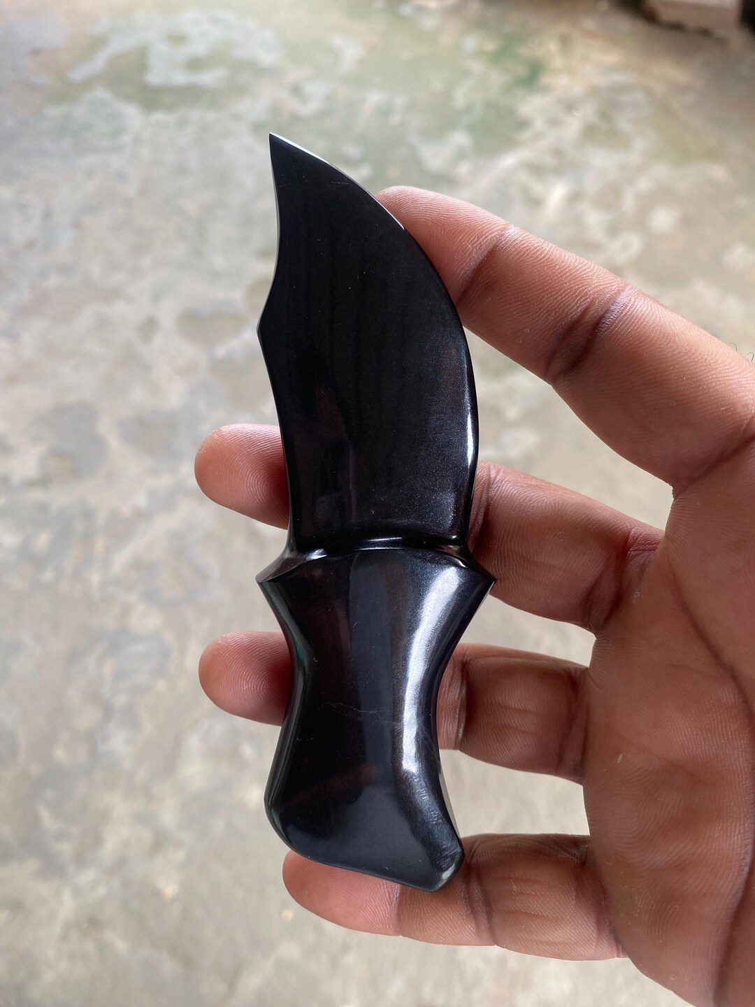 Hand-carved Natural Obsidian Crystal Dagger – Reiki Healing Knife ...