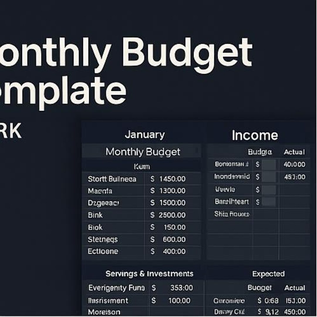 Monthly Budget Template Dark Mode. Google Sheets Budget Planner ...