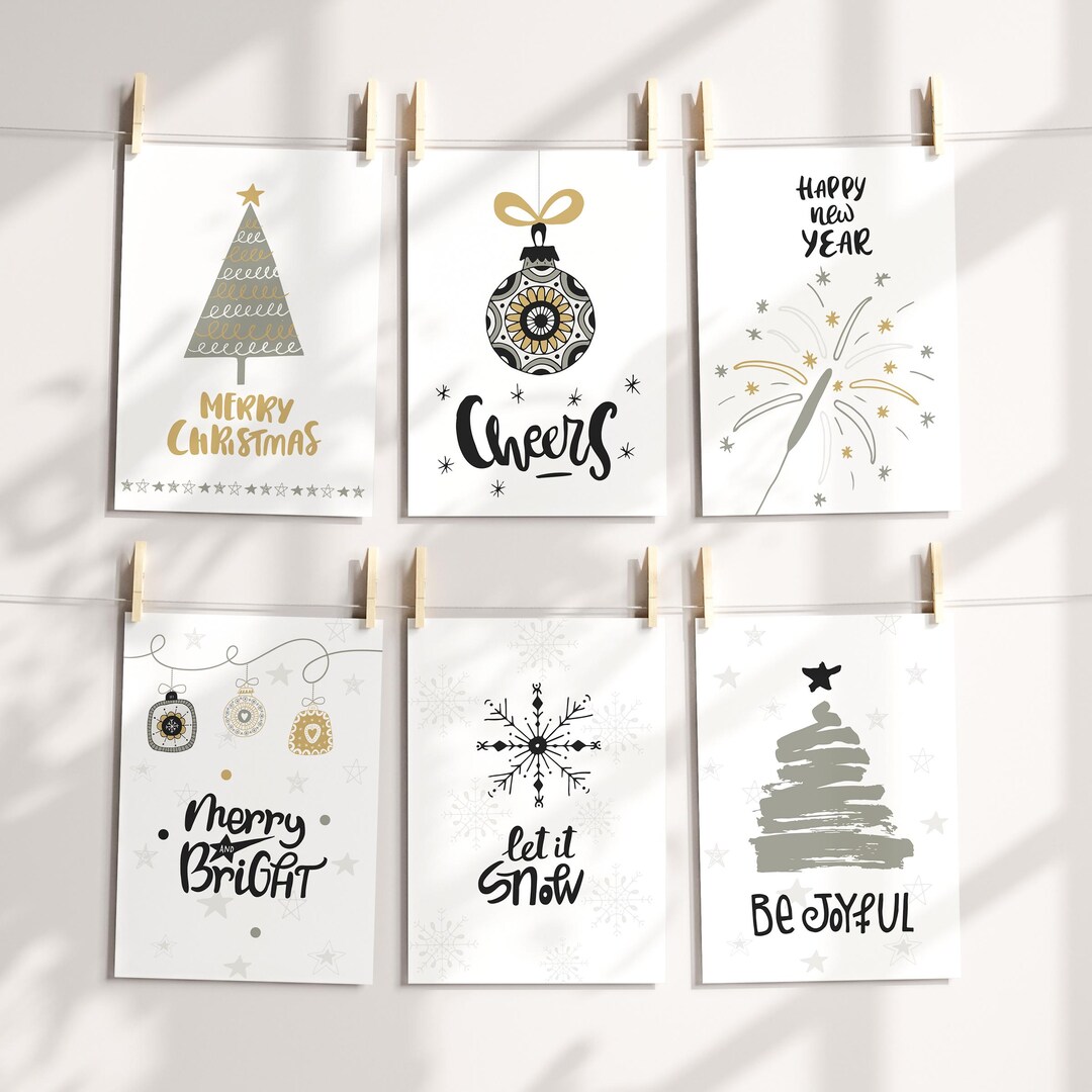 Minimalist Christmas Card Bundle · Modern Holiday Card Set Printable ...