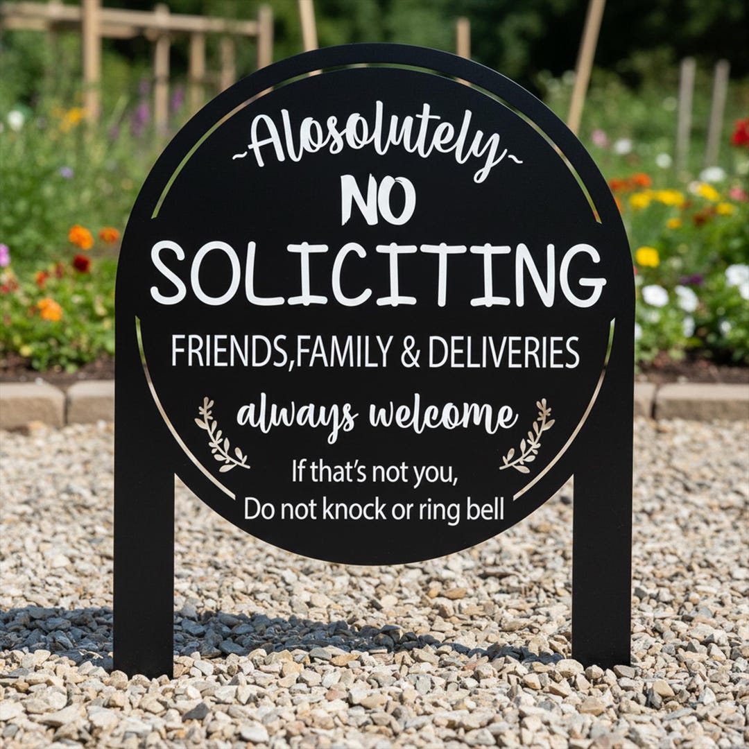 No Soliciting Yard Stake, Metal House Sign, No Soliciting Outdoor Sign ...