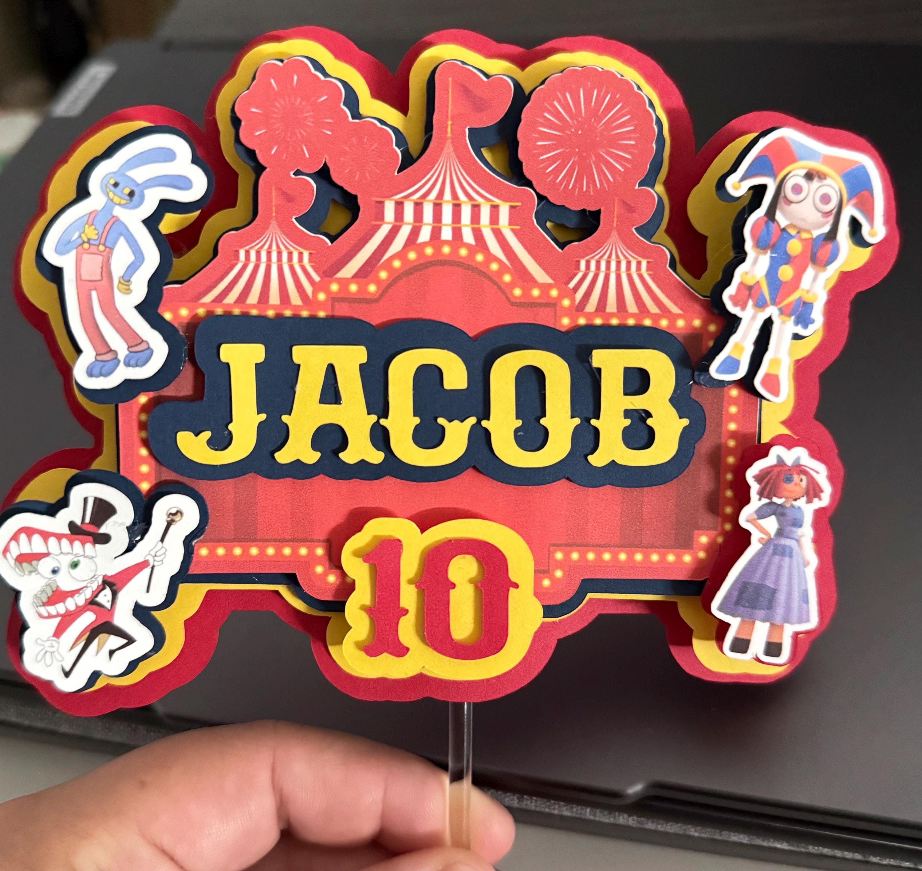 Amazing Digital Circus Cake Topper – Personalized Birthday Party ...