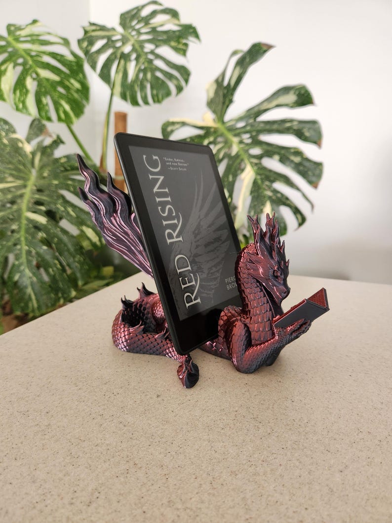 Flame Dragon E-reader Kindle Book Stand Holder - 3D Printed Gift ...