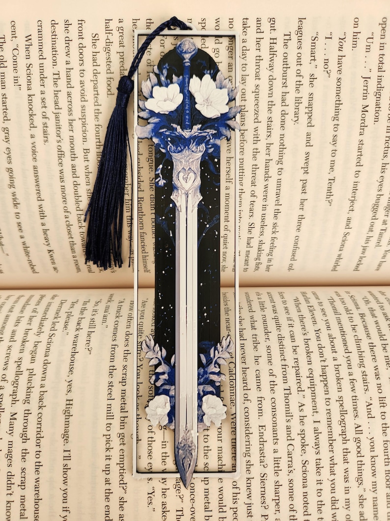 Nightpetal Sword Bookmark - 3D Printed Gift - Fantasy Blade - Etsy