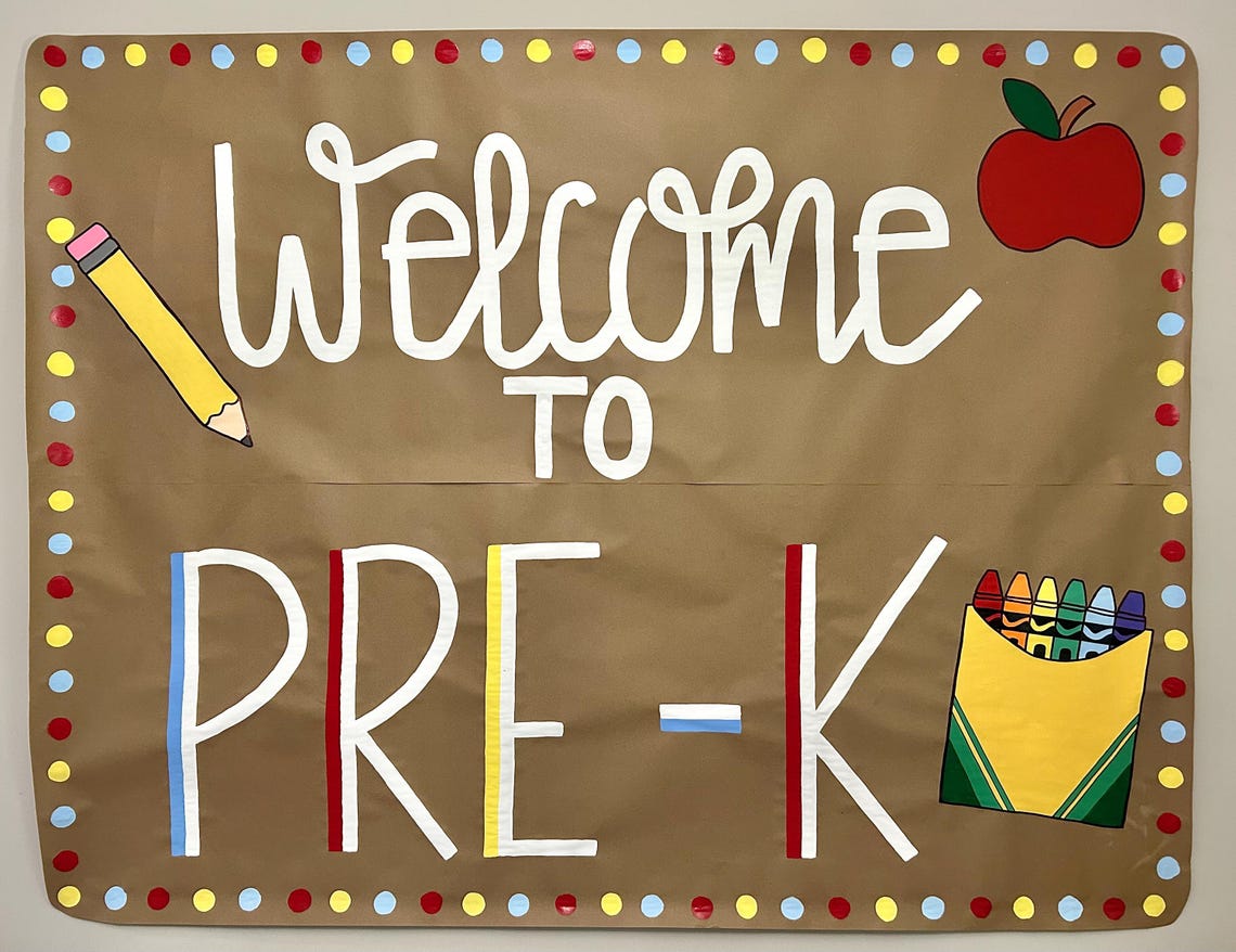 Welcome to Pre-k Banner, First Day of School Banner - Etsy