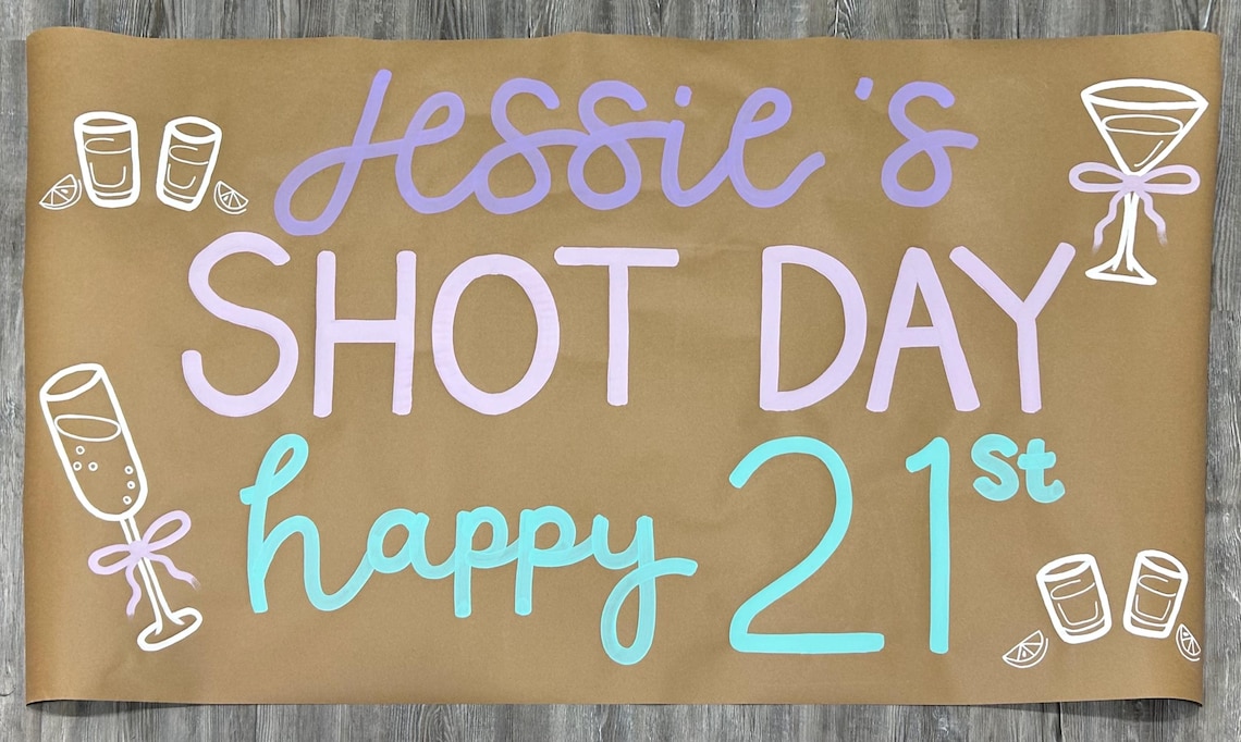 21st Birthday Shot Day Banner - Etsy
