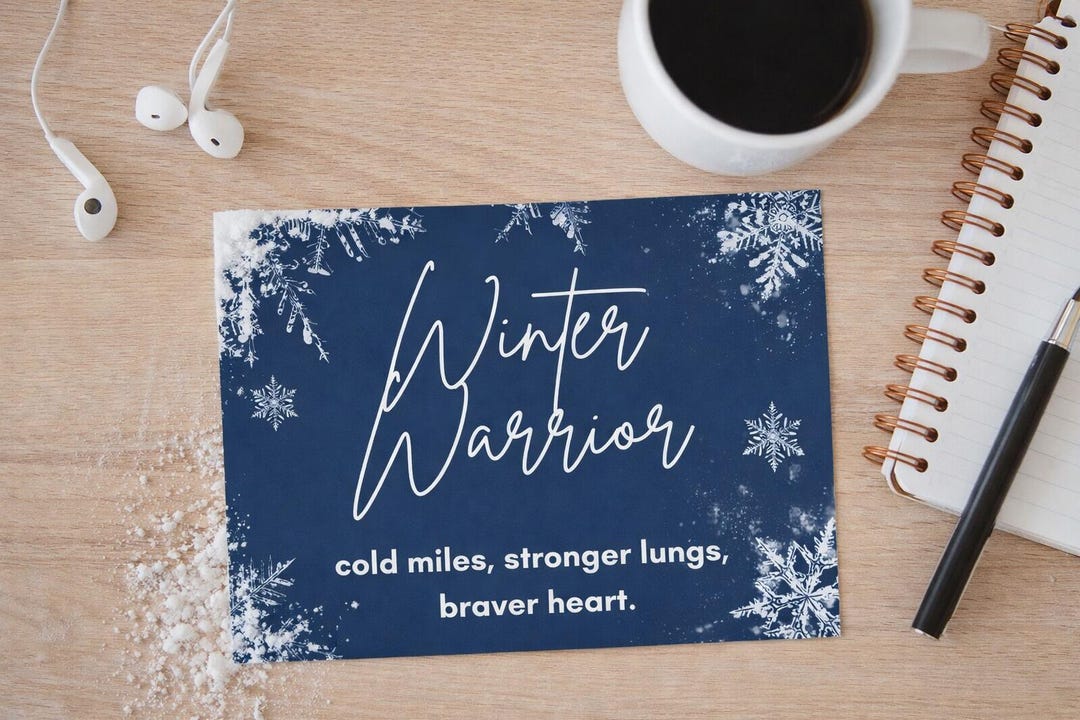 Personalized Winter Warrior Race Day Good Luck Card (digital Download ...