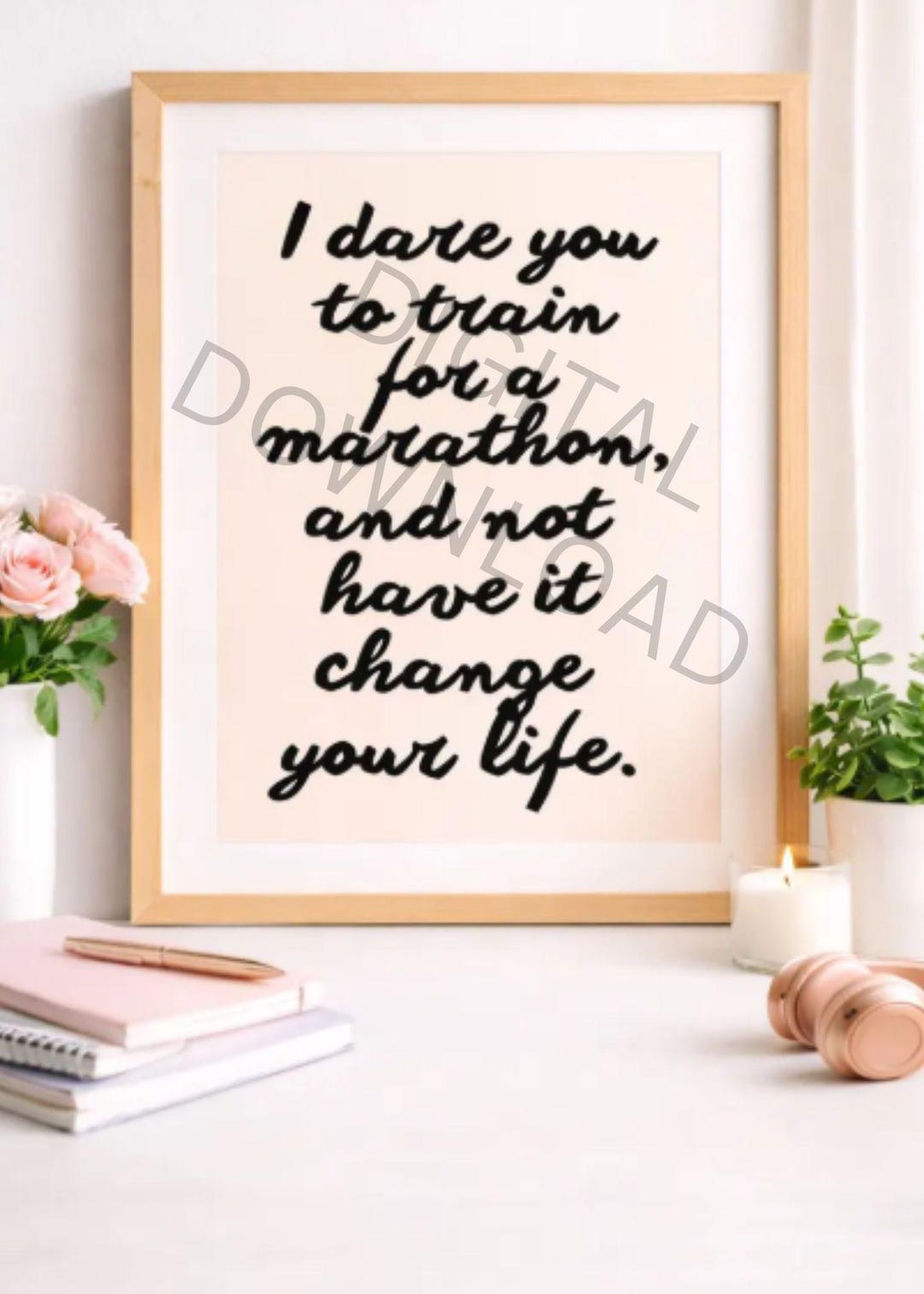 Marathon Training Quote Print | Runner Encouragement Gift (digital ...