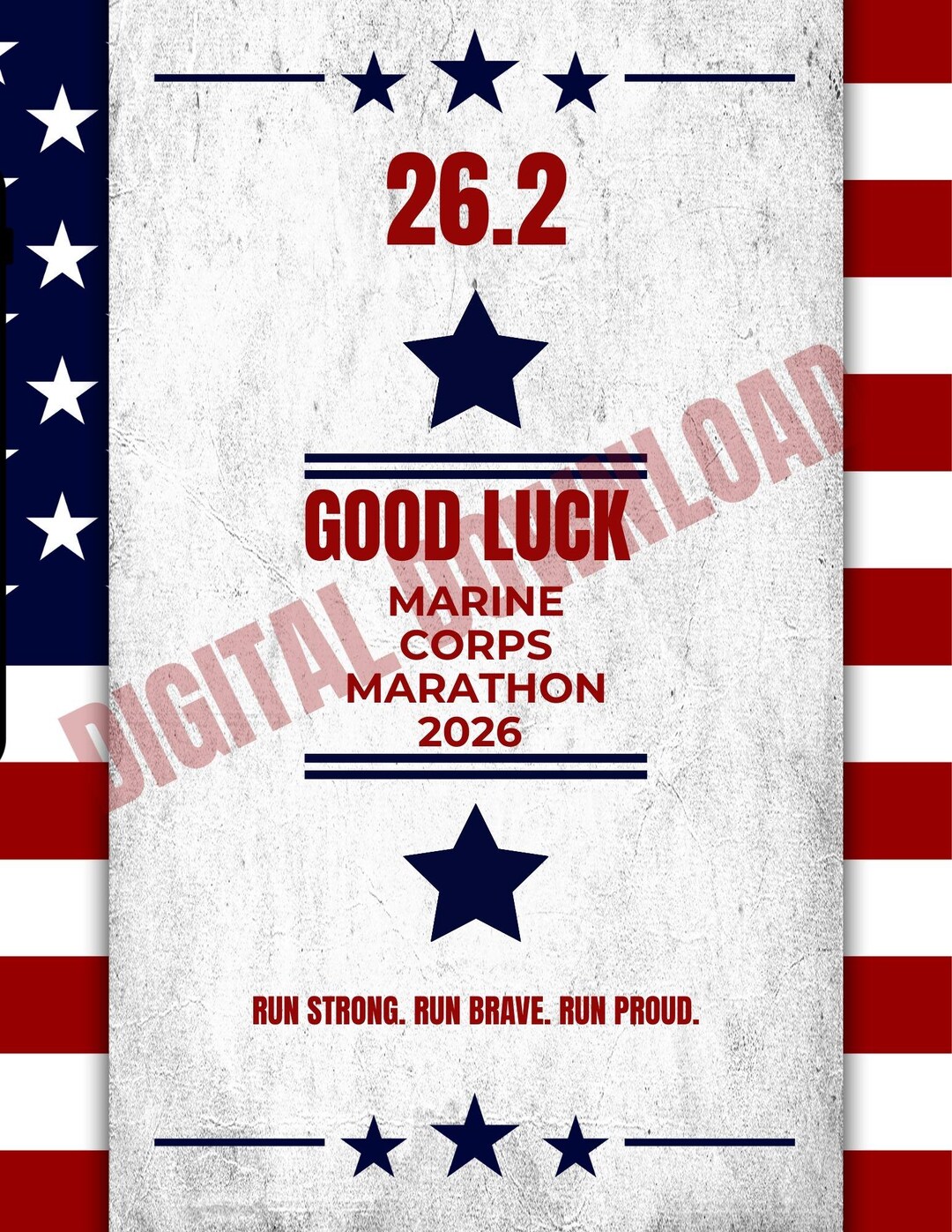 Marine Corps Marathon Good Luck Card | Digital Download | 26.2 ...
