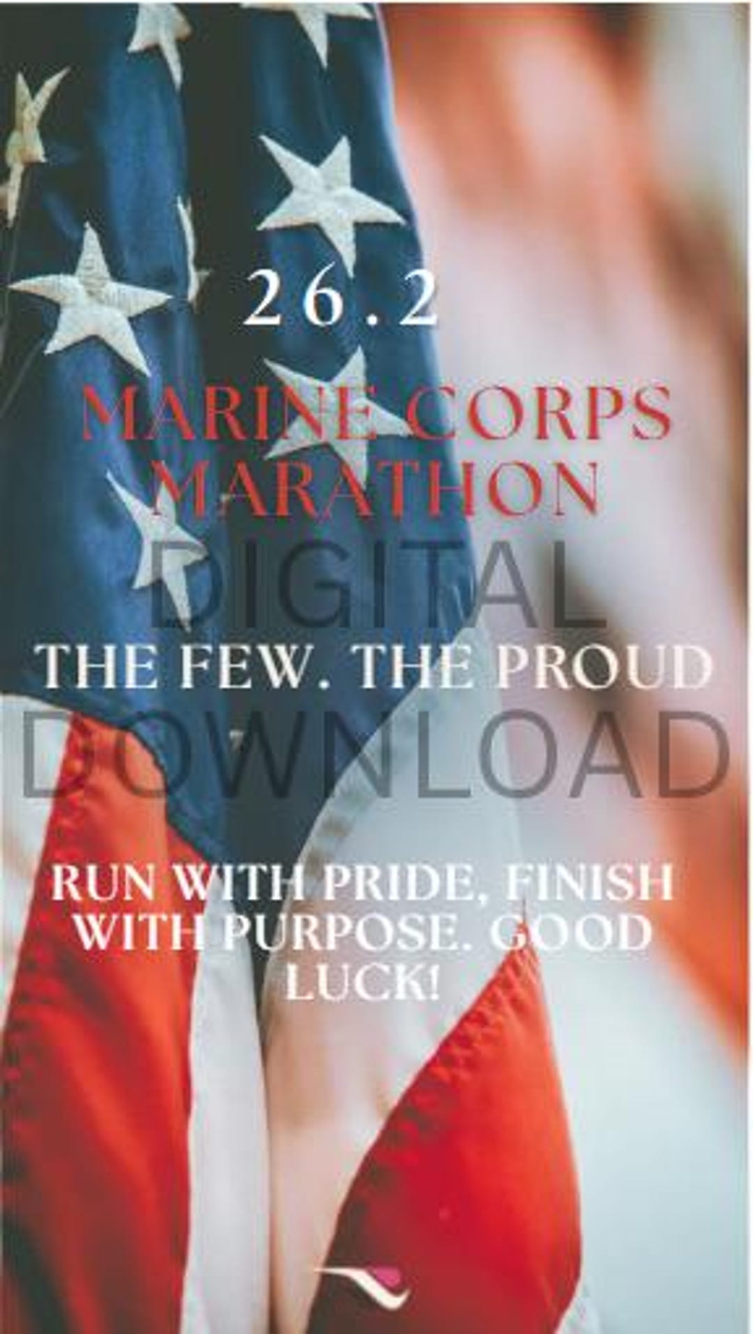 Marine Corps Marathon Good Luck Card | Digital Download | 26.2 - Etsy