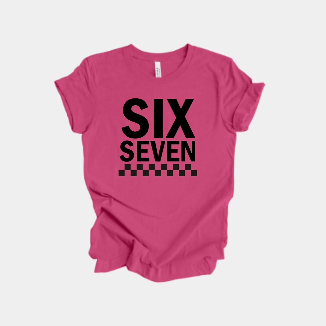 Minimalist “six Seven” Checker Pattern Shirt, Funny Math Pun Tee ...