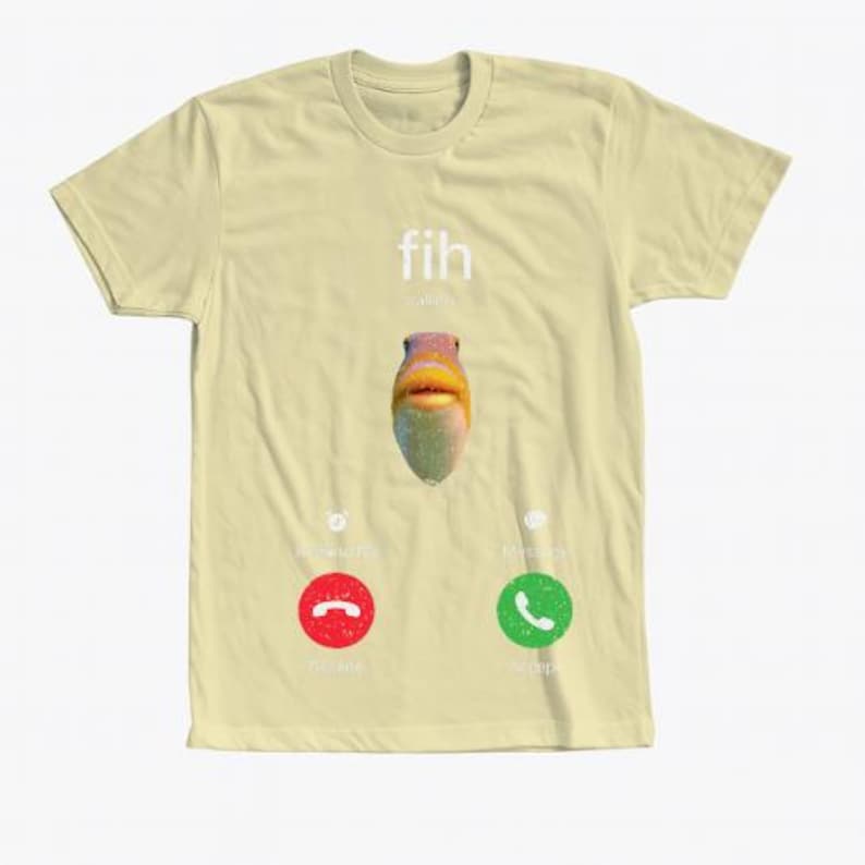 Fih Calling Shirt – Funny Incoming Call Fish Tee With Accept or Decline ...