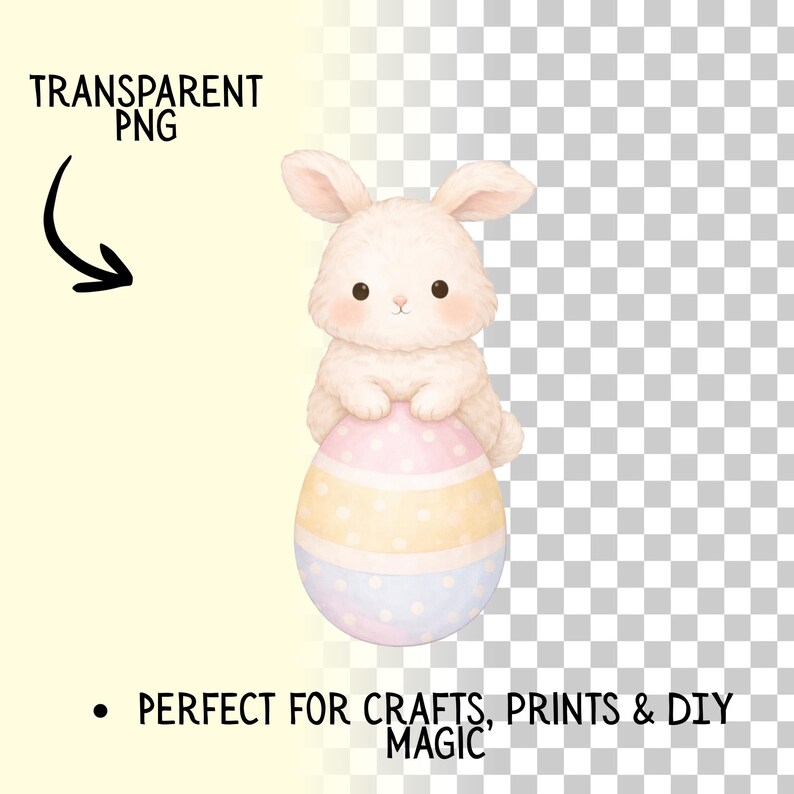 Easter Egg Bunny Clipart | Bunny on Egg PNG | Cute Easter Bunny PNG ...