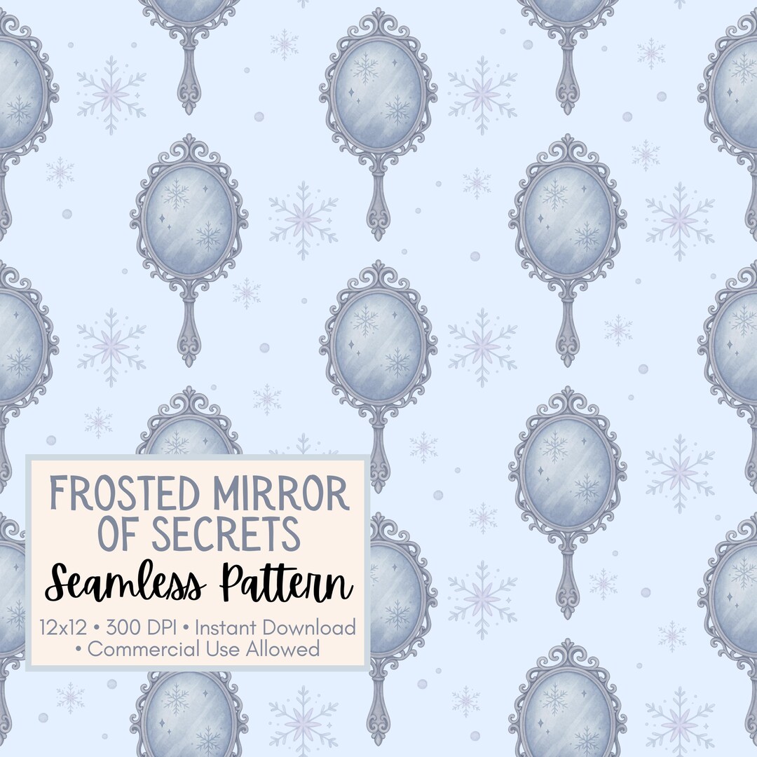 Frosted Mirror Snowflake Pattern | Winter Digital Paper (JPG) - Etsy