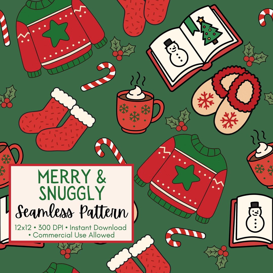 Christmas Sweaters Seamless Pattern | Holiday Digital Paper (JPG) - Etsy