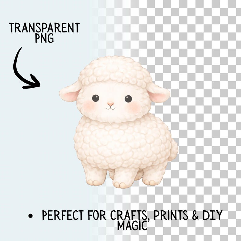 Cute Spring Lamb Clipart PNG | Baby Sheep Clipart | Pastel Farm Animal ...
