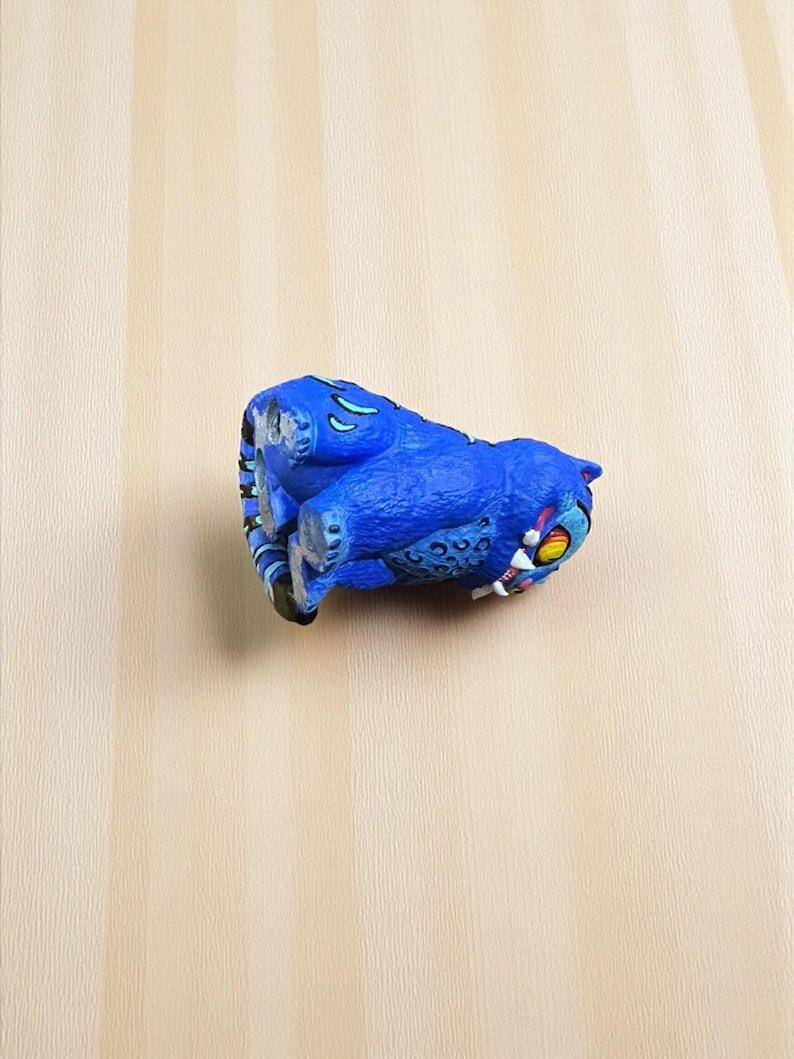 Handmade Blue Cat Figurine – Whimsical Fantasy Resin Sculpture - Etsy