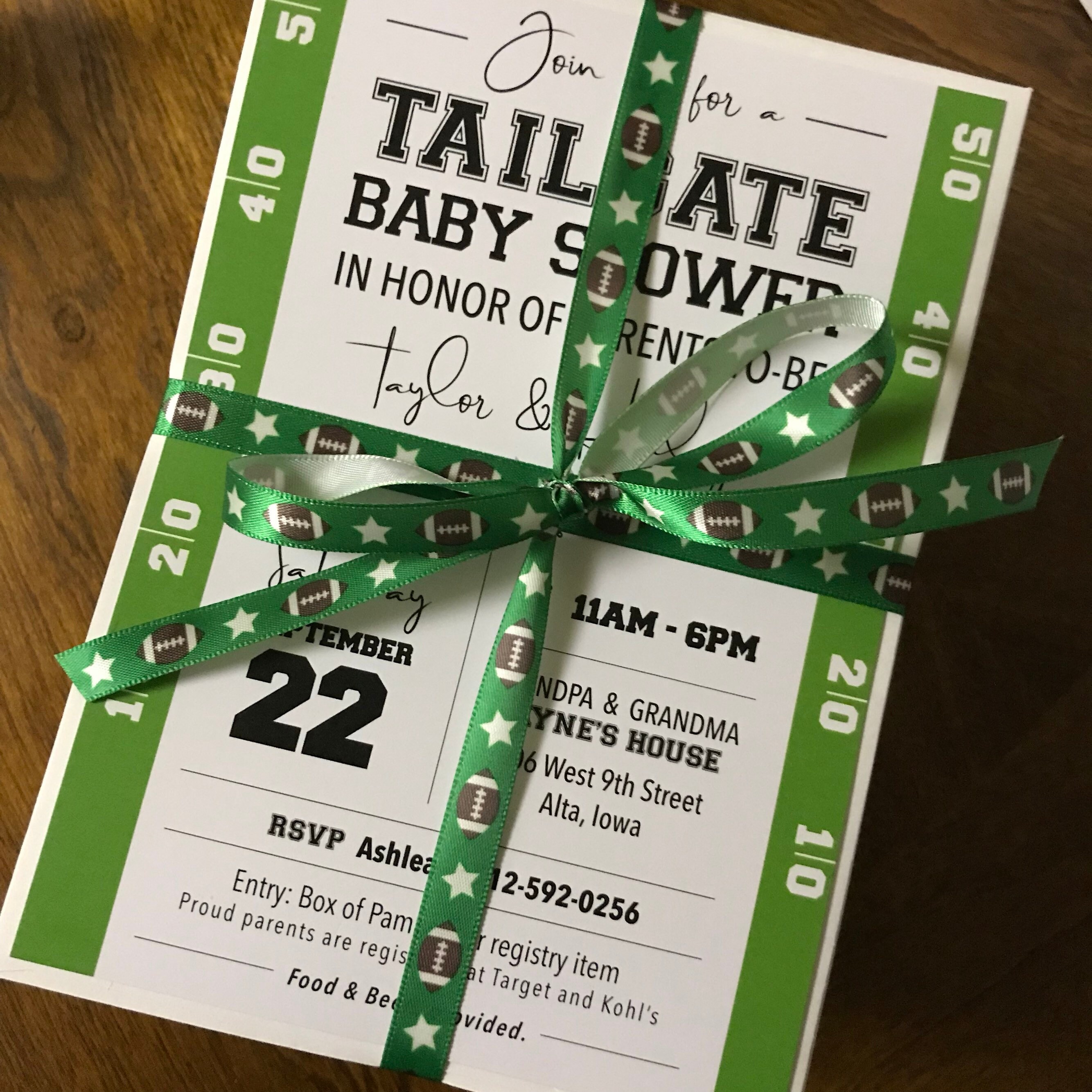 Tailgate Baby Shower Football Invitation DIY - Etsy