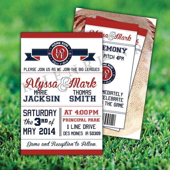 Baseball Wedding Invitations Printable Baseball Cards - Etsy