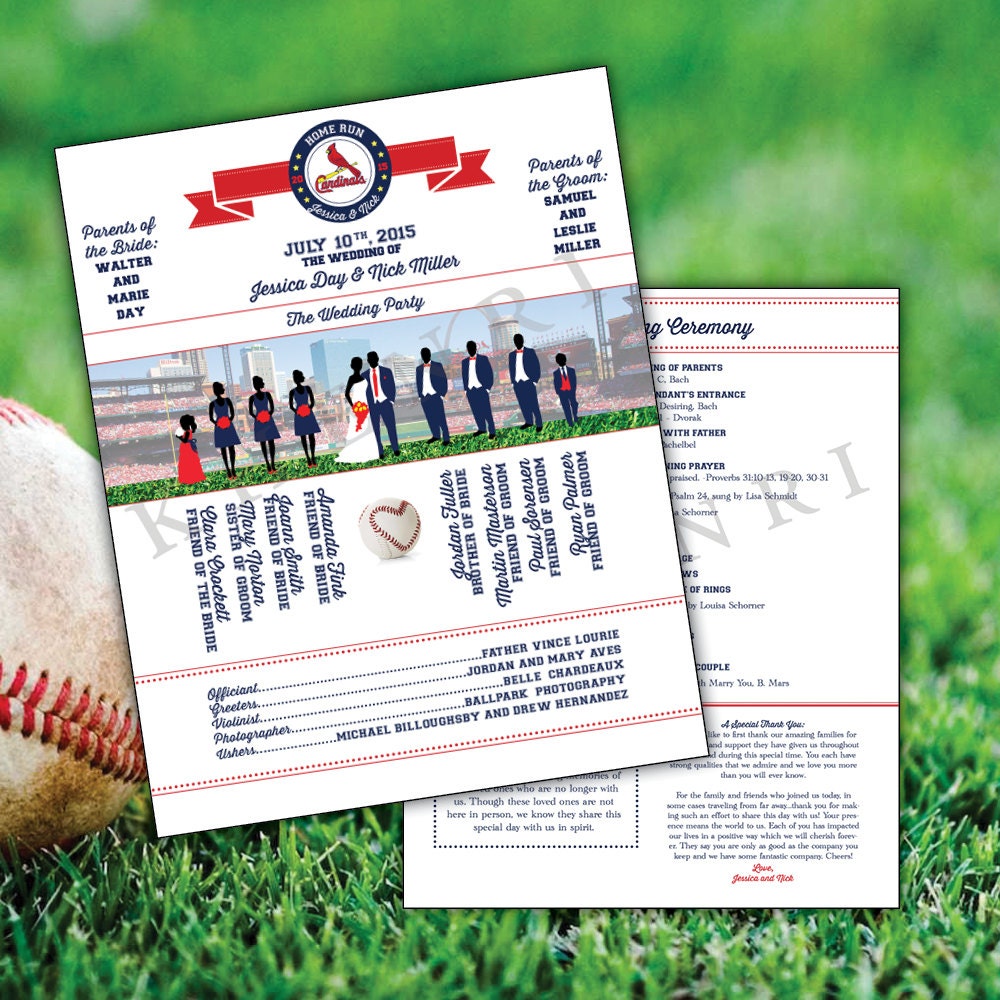 Baseball Wedding Programs Baseball Bridal Printable - Etsy