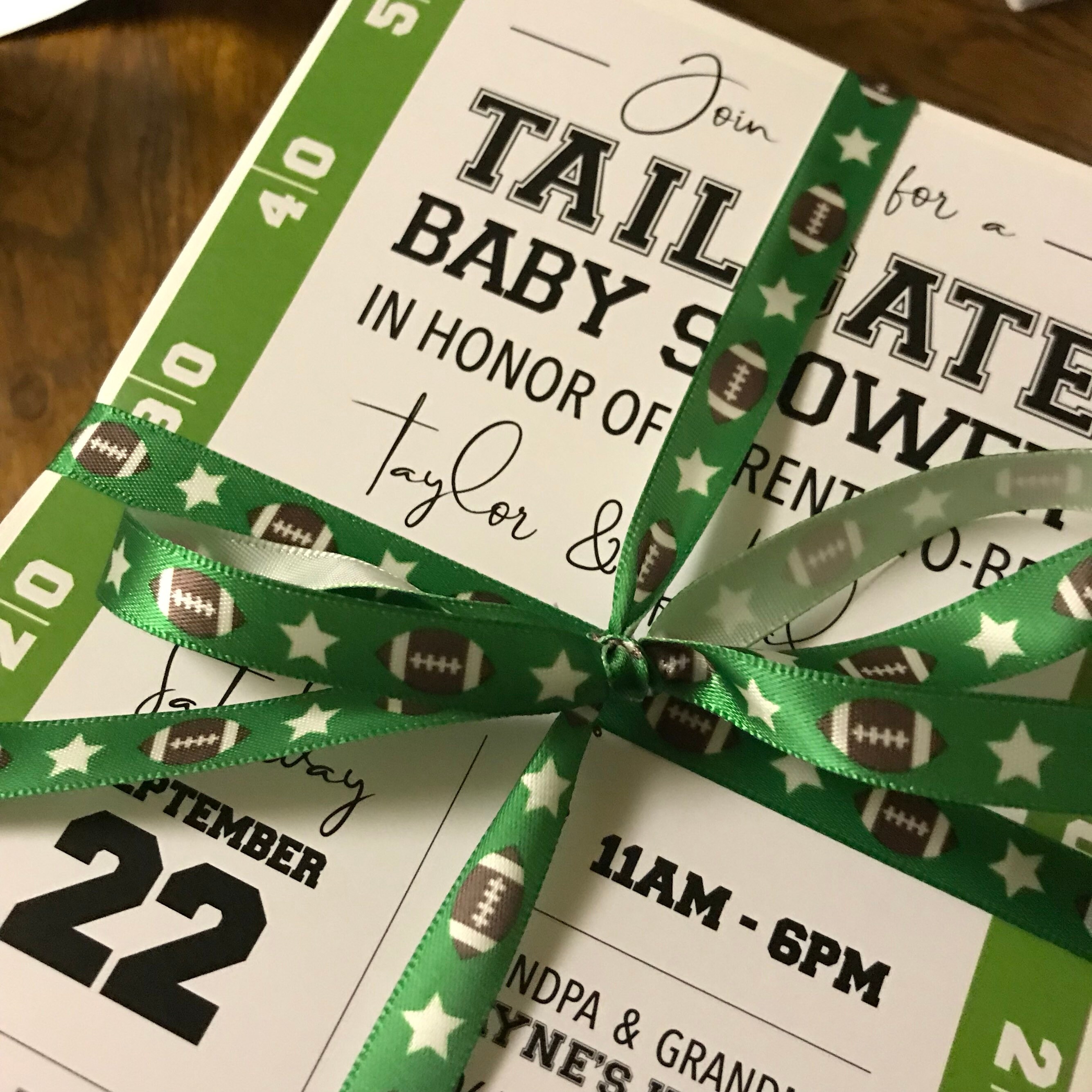 Tailgate Baby Shower Football Invitation DIY - Etsy