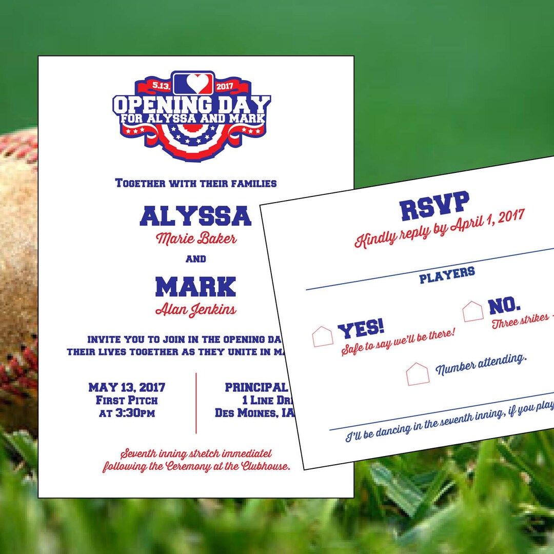 Opening Day - Baseball Wedding Invitation - Baseball Card - Baseball ...