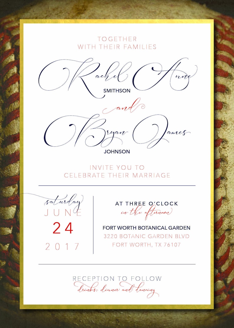 Chic Baseball Wedding Invitation - Etsy